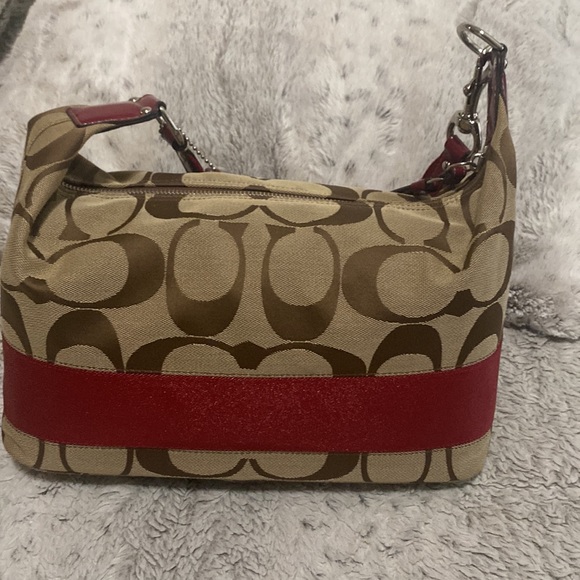 Coach | Bags | Vintage Coach Red And Canvas Purse Shoulder Bag | Poshmark